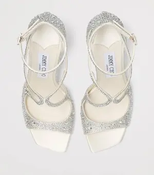JIMMY CHOO Azia 95 Embellished Sandals - Ivory