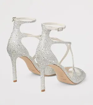 JIMMY CHOO Azia 95 Embellished Sandals - Ivory