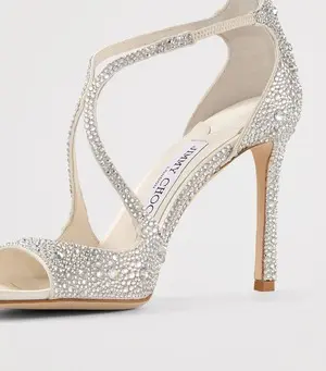 JIMMY CHOO Azia 95 Embellished Sandals - Ivory