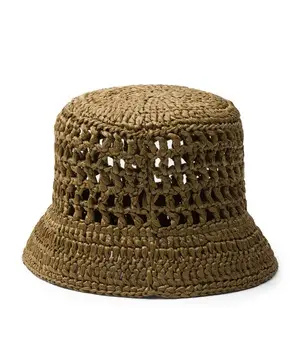 Prada Woven Bucket Hat - Green