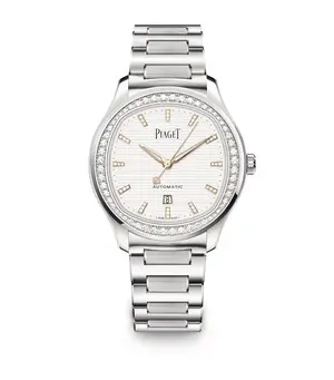 PIAGET Steel And Diamond Polo Date Automatic Watch - Silver
