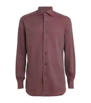 Isaia Mix Dress Shirt Brown