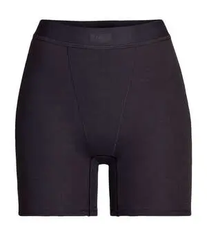 SKIMS Cotton-blend Ribbed Boxer Shorts - Grey