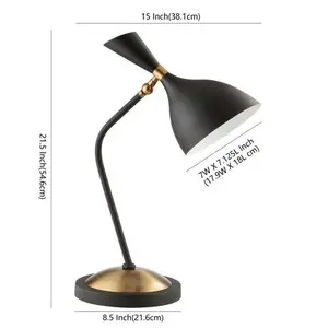 JONATHAN Y Albert Iron Retro Mid-century Led Table Lamp - Black