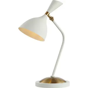 JONATHAN Y Albert Iron Retro Mid-century Led Table Lamp - White