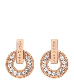 BVLGARI Diamond Stud Earrings - Rose Gold