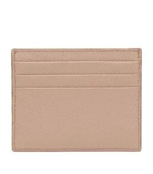Prada Saffiano Leather Card Holder - Nude