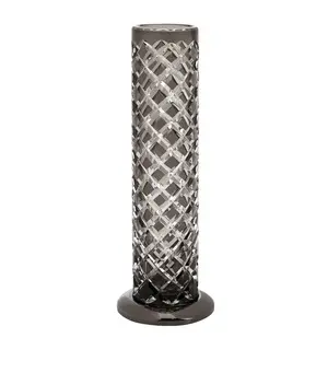 ZODIAC Bevelled Crystal Vase - Grey