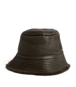 YVES SALOMON Merino-lambskin Bucket Hat - Green