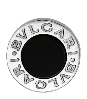 BVLGARI Gold And Onyx Single Stud Earring - White