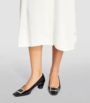 ROGER VIVIER Patent Leather Pumps With Buckle Detail - Black