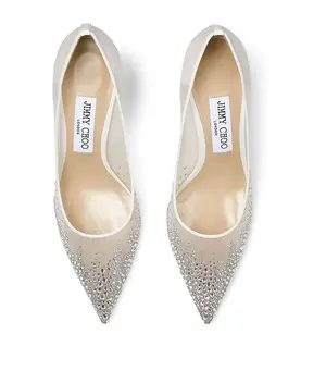 JIMMY CHOO Love 85 Embellished Pumps - White