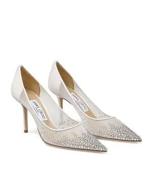 JIMMY CHOO Love 85 Embellished Pumps - White