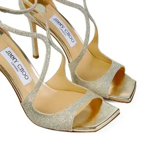JIMMY CHOO Azia 95 Glitter Sandals - Silver