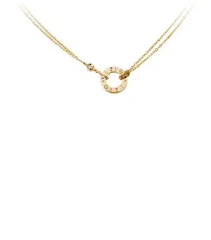 Cartier Love Double Chain Necklace With Diamonds - Gold