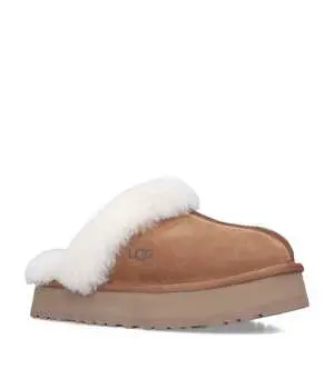 UGG Suede Platform Slippers - Beige