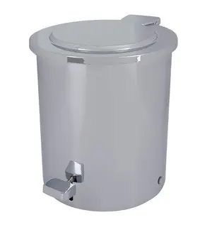 ZODIAC Cylinder Chrome Pedal Bin - Silver