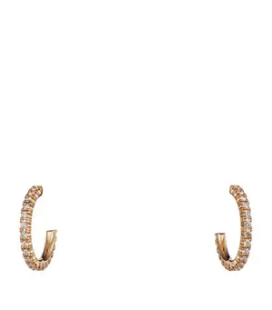Cartier Small And Diamond Étincelle De Hoop Earrings - Rose Gold