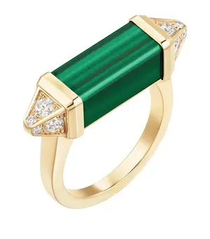 Cartier Yellow Diamond, And Malachite Ring - Gold