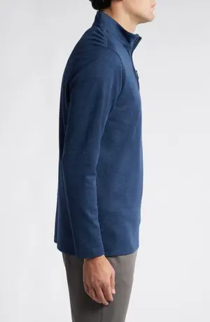 Mizzen+main Kpi Quarter Zip Pullover - Navy Heather
