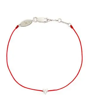 REDLINE White Gold Diamond Heart Charm Bracelet