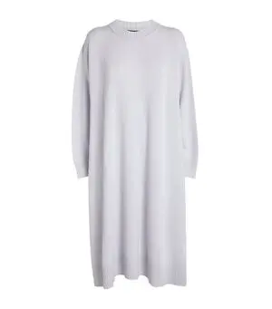 Eskandar Cashmere A-Line Sweater Dress Purple