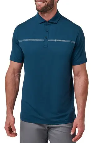 Travis Mathew Heater Pro Chest Stripe Polo - Titan