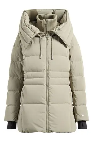 Soia & Kyo June Water Repellent 700 Fill Power Down Quilted Jacket With Bib Inset
