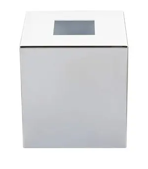 ZODIAC Square Chrome Tissue Box - Silver