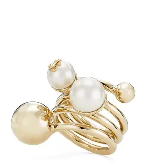 JIMMY CHOO Faux Pearl Stack Ring