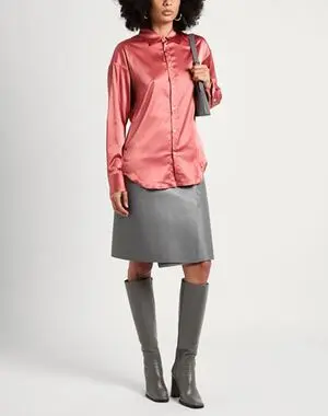 Dsquared2 Satin Shirt With Crystal Detail - Rust