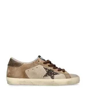 GOLDEN GOOSE Suede Super-star Sneakers - Beige