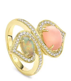 BOODLES Yellow Opal And Diamond Ring - Gold