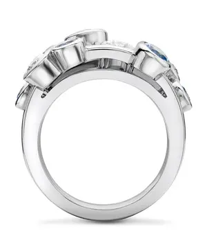 BOODLES Platinum, Diamond And Aquamarine Raindance Cluster Ring