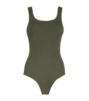 Hunza G Coverage Square-Neck Swimsuit Green