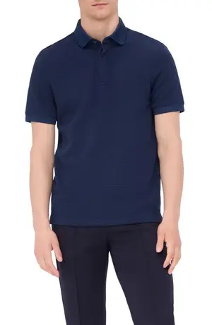 Bugatchi Textured Polo Navy