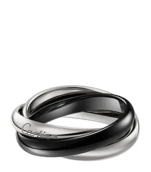 Cartier Gold And Ceramic Trinity Ring - White
