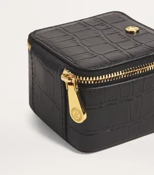 Harrods Small Leather Trinket Box - Black
