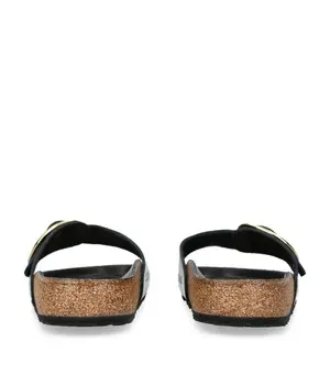 BIRKENSTOCK Leather Madrid Big Buckle Flat Sandals - Black