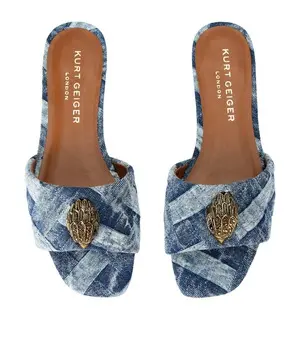 Kurt Geiger Kensington Leather Slides With Eagle Embellishment