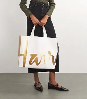 Harrods Cotton Logo Tote Bag - Ivory