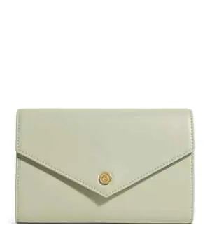 Harrods Smooth Leather Chain Wallet - Green