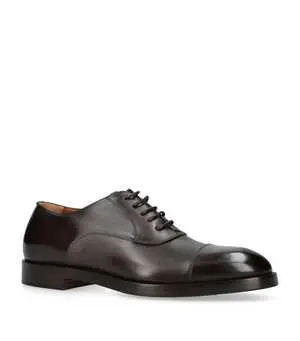 Zegna Torino Leather Cap Toe Oxford Shoes