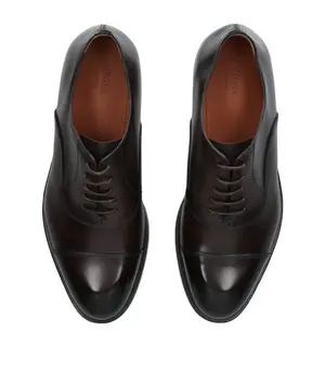 Zegna Torino Leather Cap Toe Oxford Shoes