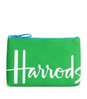 Harrods Harrods Cotton Logo Pouch Green