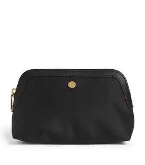 Harrods Small Nylon Wash Bag With Leather Trims - Black