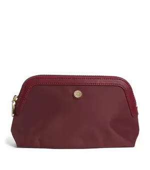 Harrods Small Nylon Wash Bag With Leather Trims - Red