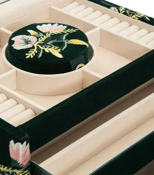 Wolf Medium Zoe Jewellery Box - Green