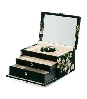 Wolf Medium Zoe Jewellery Box - Green