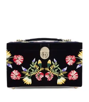 Wolf Medium Zoe Jewellery Box - Navy